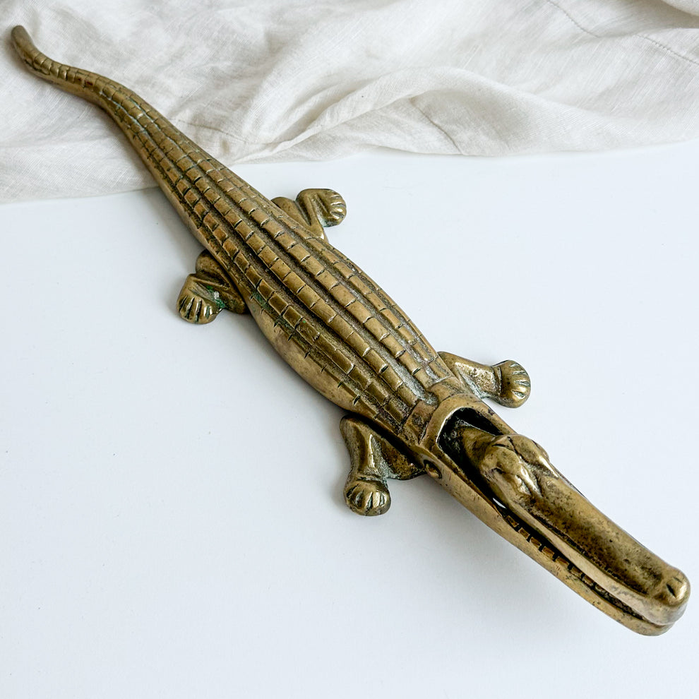 Large Brass Alligator Nutcracker – Angela's Vintage Shop