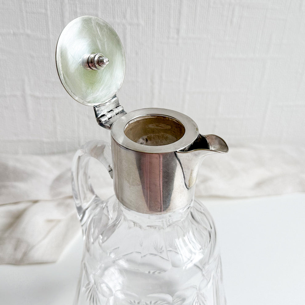 Antique Glass Pitcher with Hinged Lid – Angela's Vintage Shop